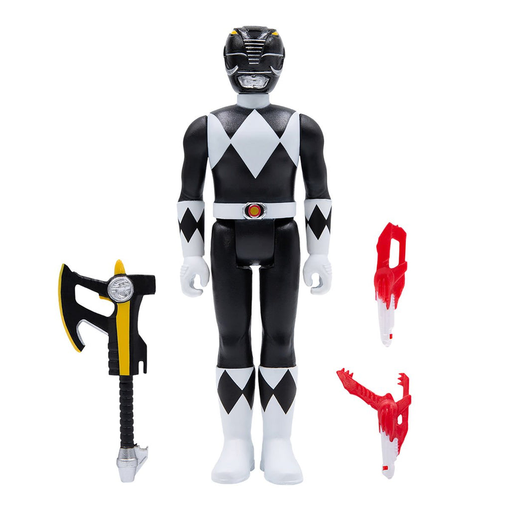 Mighty Morphin Power Rangers Black Ranger 3 3/4-Inch ReAction Figure ...